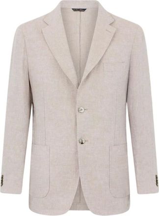 Brooks Brothers Homme, Vestes, Beige, Taille: L Blazer en lin uni