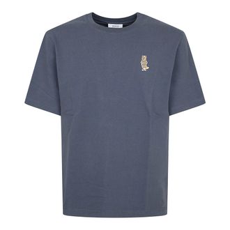 Maison Kitsun&eacute; Dressed Fox Comfort T-Shirt - - Tops - Herren - Blau - M