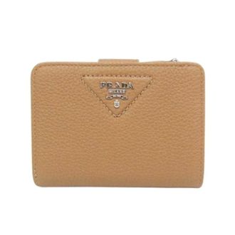 Prada Portefeuille &agrave; deux volets Pre-owned Vitello Daino 1Ml018 - Femme - Pre-owned - Brun - Taille: ONE Size