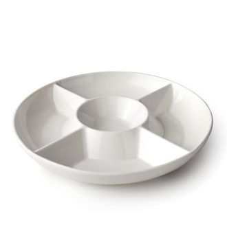 Lacor Lacor - 61242 - Porzellanteller, Wei&szlig;er Porzellanteller, Porzellanteller, 5 F&auml;cher, Robust und Langlebig, Leicht zu Reinigen, Sp&uuml;lmaschinenfest, Backo