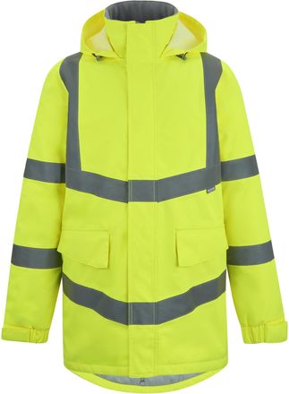 Regatta Professional Mens Hi-Vis Dover Parka Jacket Herren Warnschutz Pro Contract, gelb, 3XL Plus