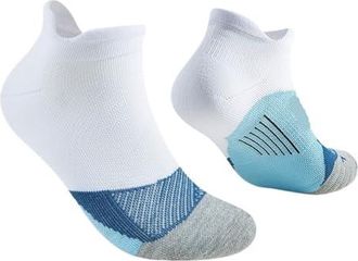 Generico Lot de 3 paires de chaussettes de course rembourr&eacute;es pour marathon, chaussettes de sport antid&eacute;rapantes pour hommes et femmes, White Blue, Large