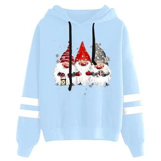 Generic Pull De Noel Femme Pull Noel Femme Sweat Noel Coupe Cool Confortable Sweat Capuche Imprimé Manches Longues Col Rond Décontracté Sportif Tendance Quoti