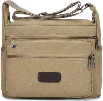 Generic Sac &agrave; dos en toile pour homme - Grande capacit&eacute; - Sac &agrave; dos d&eacute;contract&eacute; et sac &agrave; bandouli&egrave;re pour un usage quotidien, Largekhakis, Taille unique, Styl