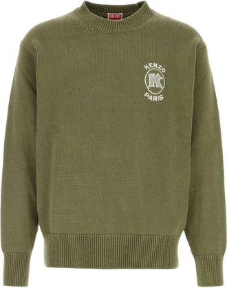 Kenzo Homme, Pulls, Vert, Taille: XL Pull Brod&eacute; Paris Emblem
