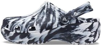 Crocs Sabots Classiques &agrave; Plateforme - Sabots pour Femme avec Semelle sur&eacute;lev&eacute;e, Noir Blanc, 41/42 EU