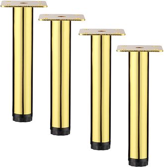 Generic Schwarze Sofabeine Aus Metall (10, 12, 13 cm) - Ersatz F&uuml;r M&ouml;bel Wie B&uuml;cherregale, Tische, Schr&auml;nke, Kommoden Mit Verstellbaren, Rutschfesten Fu&szlig;kappe