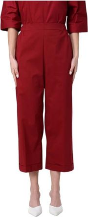 Liviana Conti Femme, Pantalons, Rouge, Taille: 42 FR Cropped Pantalons