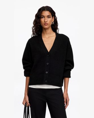 Arket Strickjacke Aus Kaschmir Mit V-Ausschnitt -Schwarz