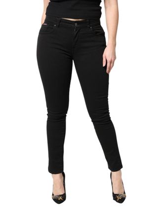 Dolce & Gabbana Womens Black Cotton Mid Waisted Skinny Denim Jeans Elastane Clothing