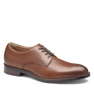 Johnston & Murphy Homme XC+ Copley Wingtip Tissu Oxford, Cuir Pleine Fleur imperm&eacute;able gaufr&eacute; Cognac, 45 EU