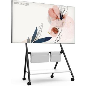 Fitueyes DESIGN Mobiler TV Stnder Rollbar, TV Stand f&uml;&sup1;r 55 60 65 70 75 78 Zoll Fernseher bis 45kg, Hhenverstellbar TV Standfuss mit Holzablage &
