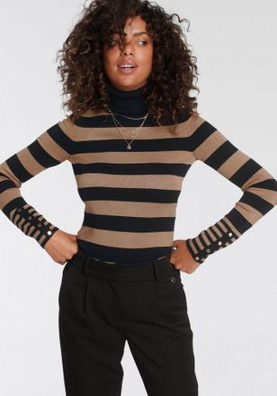 Tamaris Rollkragenpullover im l&auml;ssigen Streifendesign