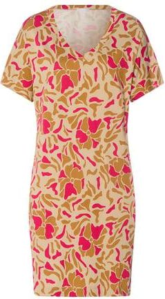 Hanro Robe de nuit imprim&eacute;e en coton m&eacute;lang&eacute;