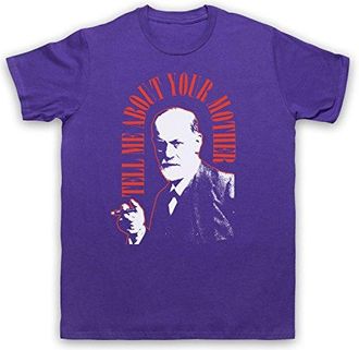 My Icon Art and Clothing Sigmund Freud Tell Me About Your Mother T-Shirt des Hommes, Violet, Medium