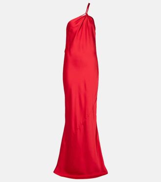 Norma Kamali One-Shoulder-Robe aus Satin