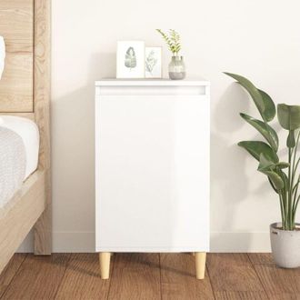 vidaXL Table de chevet blanc brillant 40x35x70 cm bois ding&eacute;nierie Vidaxl