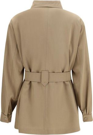 Max Mara Virgin Wool Shirt-Jacket Jacket - Brown