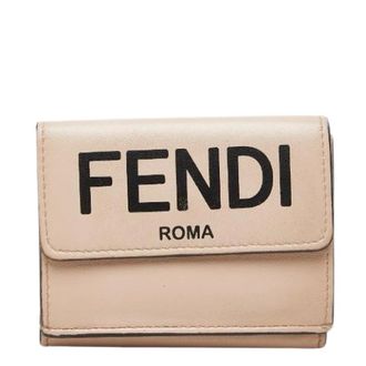 Fendi Portefeuille Trifold en cuir pr&eacute;-poss&eacute;d&eacute; - Femme - Pre-owned - Beige - Taille: ONE Size