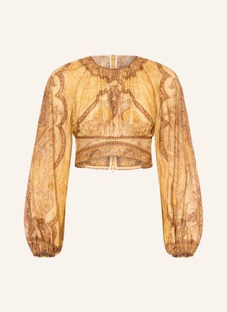 Zimmermann Cropped-Blusenshirt Wanderlust Mit Glitzergarn gelb