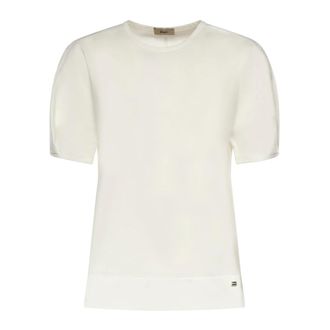 Herno T-Shirt mit Rundhalsausschnitt - - Tops - Damen - Wei&szlig; - S