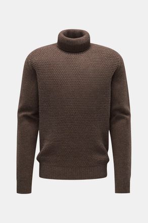 04651/ Herren - Rollkragenpullover Blended Ricecorn Turtle graubraun