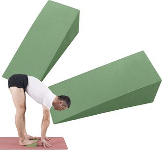 Generico Schr&auml;gplatte aus Schaumstoff - Kniebeugen-Keilblock f&uuml;r die Wadendehnung | Yoga-Keilschaumpolster, Kn&ouml;chelliege bis Fu&szlig;, Rhodium-Pad