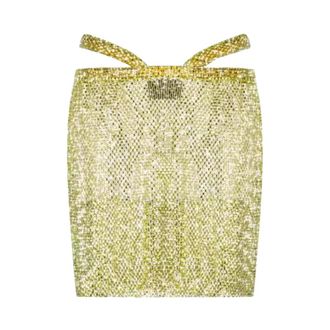 Santa Brands Gelber Mesh-Rock mit Kristallverzierungen - - Skirts - Damen - Gelb - M/L