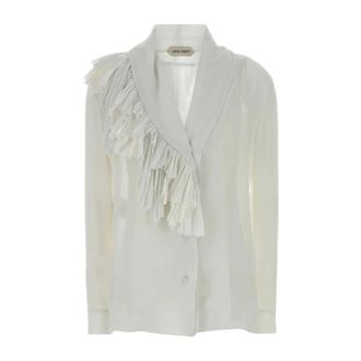 Alberta Ferretti R&uuml;schenbluse - - Blouses & Shirts - Damen - Wei&szlig; - XS
