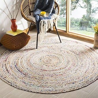 Safavieh Boho Teppich für Wohnzimmer, Esszimmer, Schlafzimmer - Cape Cod Collection, Kurzer Flor, Multi, 180 x 180 cm