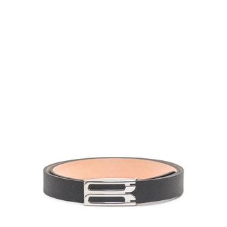 Victoria Beckham Schwarzer Lederg&uuml;rtel mit Logo-Schnalle - - Accessories - Damen - Schwarzk - 90 CM