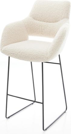 DELIFE Barstuhl Yago-Flex Teddystoff Beige Kufengestell Metall Schwarz Taschenfederkern, Barst&uuml;hle