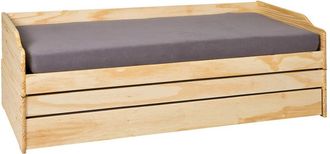 Altobuy JESSICA - Lit Gigogne 3 Couchages 90x200cm Bois Massif Vernis Naturel