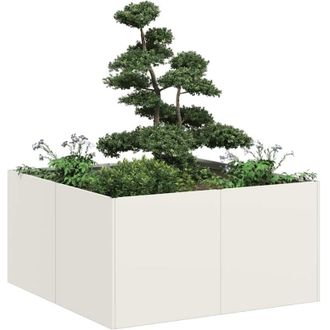 vidaXL vidaXL Jardini&egrave;re blanc 80x80x40 cm acier lamin&eacute; &agrave; froid