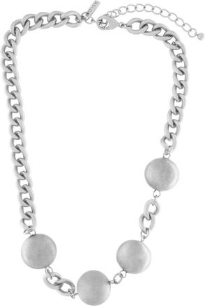 Dansk Copenhagen Femme, Accessoires, Gris, Taille: ONE Size Collier Boule en Argent Rayé