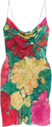 Balmain Femme, Robes, Multicolore, Taille: 38 FR Mini-robe &agrave; col b&eacute;nitier et imprim&eacute; floral