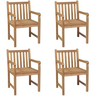 vidaXL Gartenst&uuml;hle 4 Stk. Massivholz Teak vidaXL