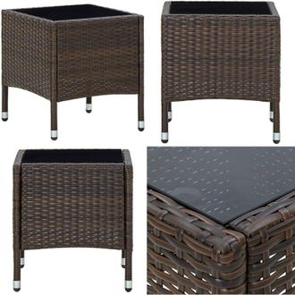 vidaXL Gartentisch Braun 40x40x45 cm Poly Rattan - Gartentisch - Esstisch Im Freien - Terrassenm&ouml;bel - Rattan Tisch - Outdoor M&ouml;bel - Home & Living