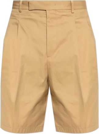 Jil Sander Homme, Shorts, Beige, Taille: L Cotton Pleated Shorts