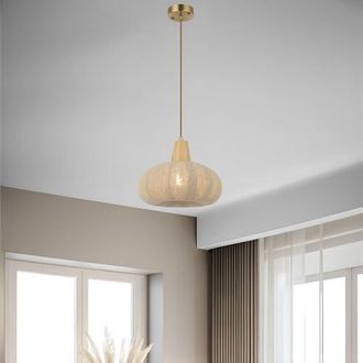 Opviq Antique Lacquer Chandelier, Metal Body, &Oslash;28 cm Glass Cap, Adjustable Height 50-170 cm, E27 Socket, Elegant Lighting for Home Decor, IP20 Rated