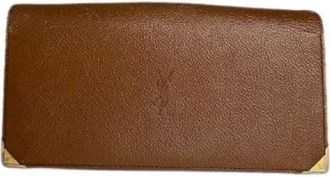 Saint Laurent Portefeuille Vintage Pr&eacute;-d&eacute;tention - Femme - Pre-owned - Brun - Taille: ONE Size