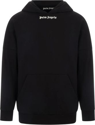 Palm Angels Homme, Sweatshirts et sweats &agrave; capuche, Noir, Taille: S Classic Logo Over Sweat &agrave; capuche