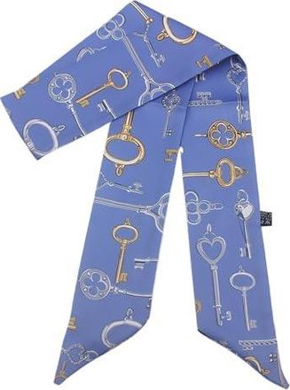 Generico Bandeau de cheveux avec &eacute;charpe europ&eacute;enne, ruban de sac &agrave; main avec motif de cl&eacute; et accessoire de mode, bleu, 100x5cm