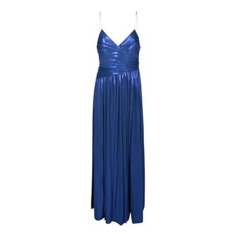 Retrof&ecirc;te Langes Lam&eacute;-Kleid - - Dresses - Damen - Blau - L