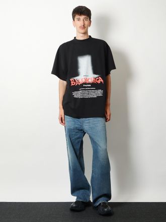 Balenciaga Mens T-Shirt The Door Cotton Black T-Shirts And Polos