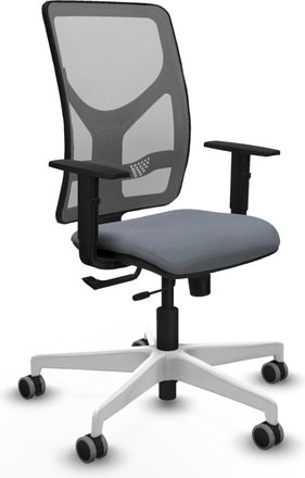 Piqueras y Crespo B&uuml;rostuhl, grau, mit 1D-Armlehnen, h&ouml;henverstellbare Lendenwirbelst&uuml;tze, ausgestattet mit Syncro/Traslack und Schneideschaum, mit Rollen von 65 mm, Pa