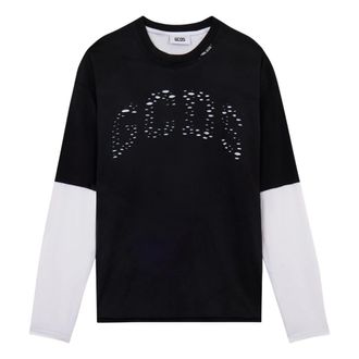 GCDS Logo Langarmshirt - - Tops - Herren - Schwarzk - S