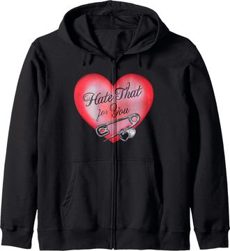 Trendy Apparel Valentines Day Hate That for You Heart & Pin Kapuzenjacke