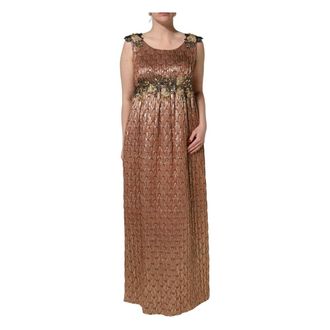 Dolce & Gabbana Metallic Crystal Abendkleid - - Dresses - Damen - Braun - L