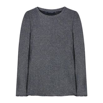 Luisa Cerano Femme, Pulls, Gris, Taille: 40 FR T-shirt en maille &agrave; col rond